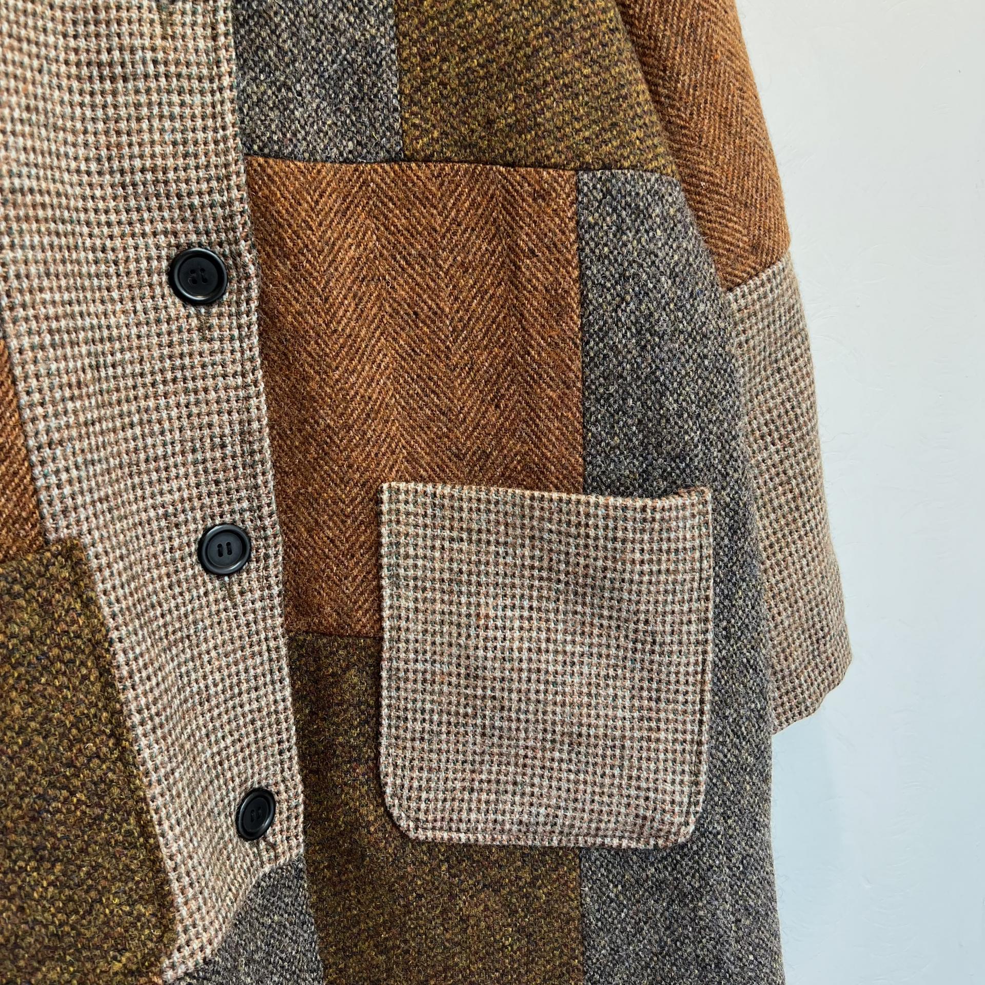 Harris tweed Patchwork Single Coat : 커넥티드도어 connected door