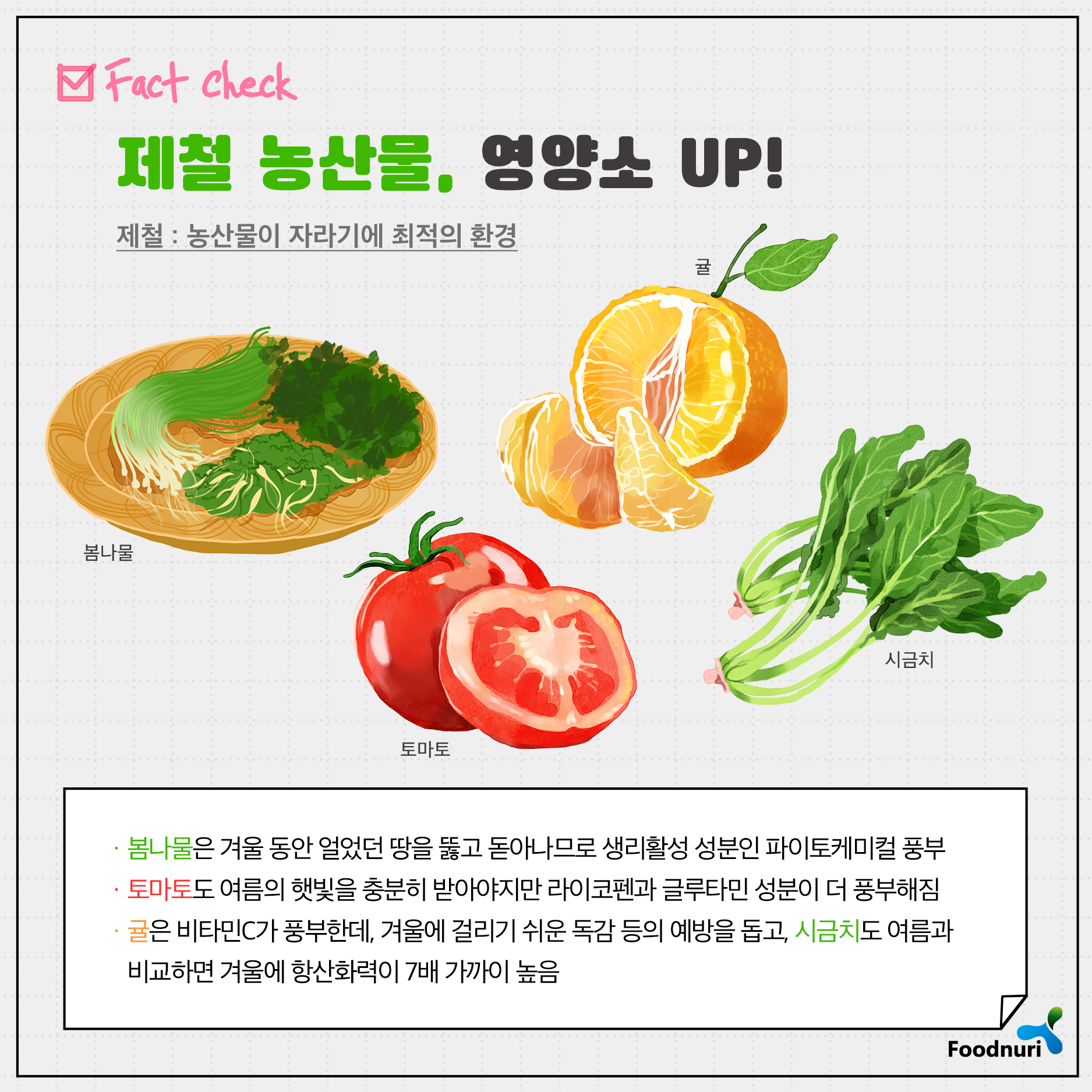 농산물을 왜 제철에 먹어야 좋을까 재단법인 광주남구로컬푸드센터