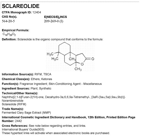 스클라레올라이드 : 화장품 원료 검색