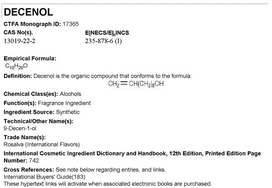 데센올 : 화장품 원료 검색