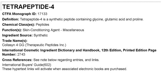 테트라펩타이드-4 : 화장품 원료 검색