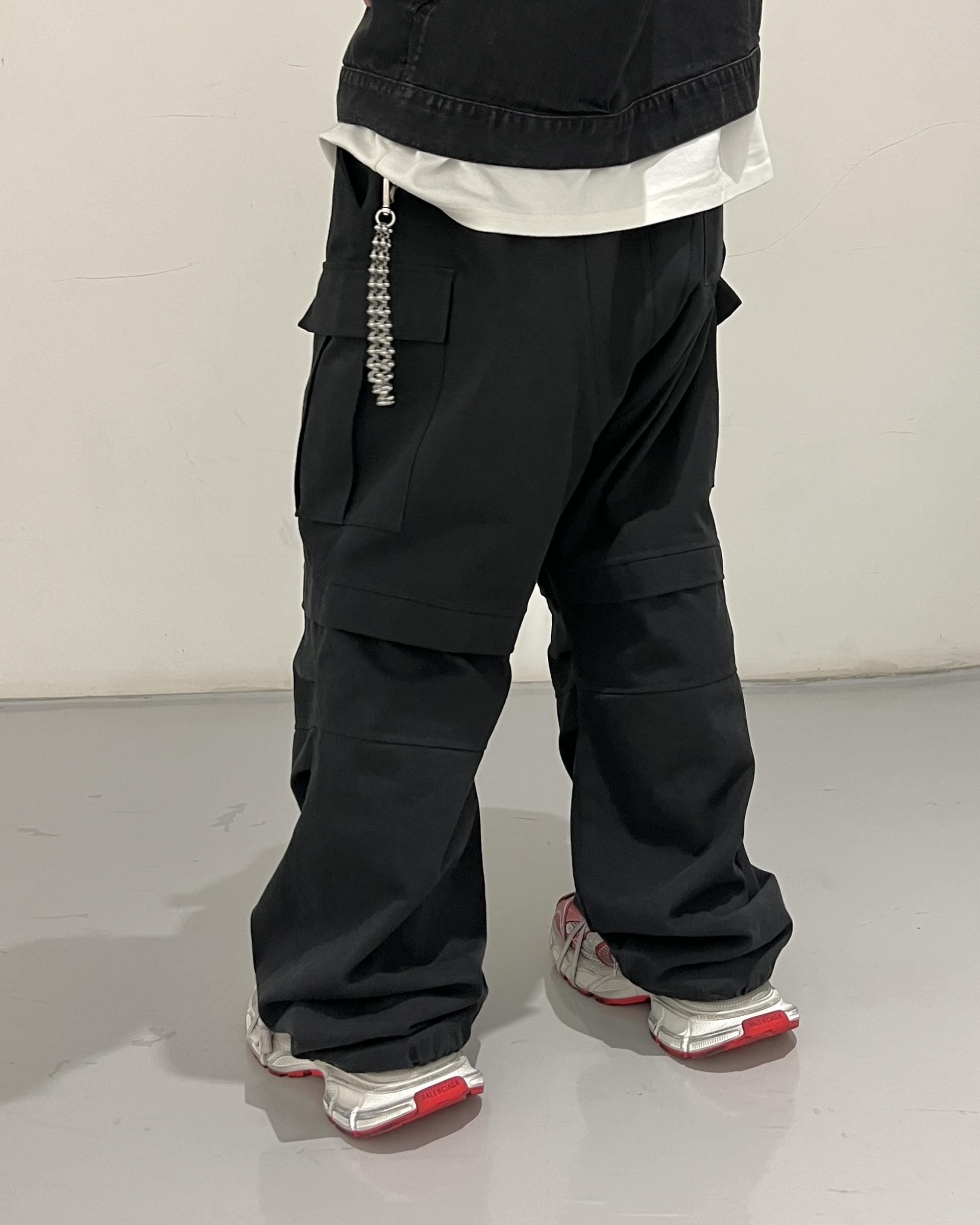 3차 발매 Chain Cargo Pants (black) : 홀리웨이브