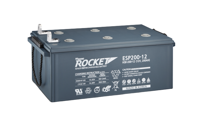 ESP200-12 (12V, 200AH) 로케트 배터리 산업용 발전기 정류기 UPS용 밧데리 : 로케트배터리 전문회사 판테크