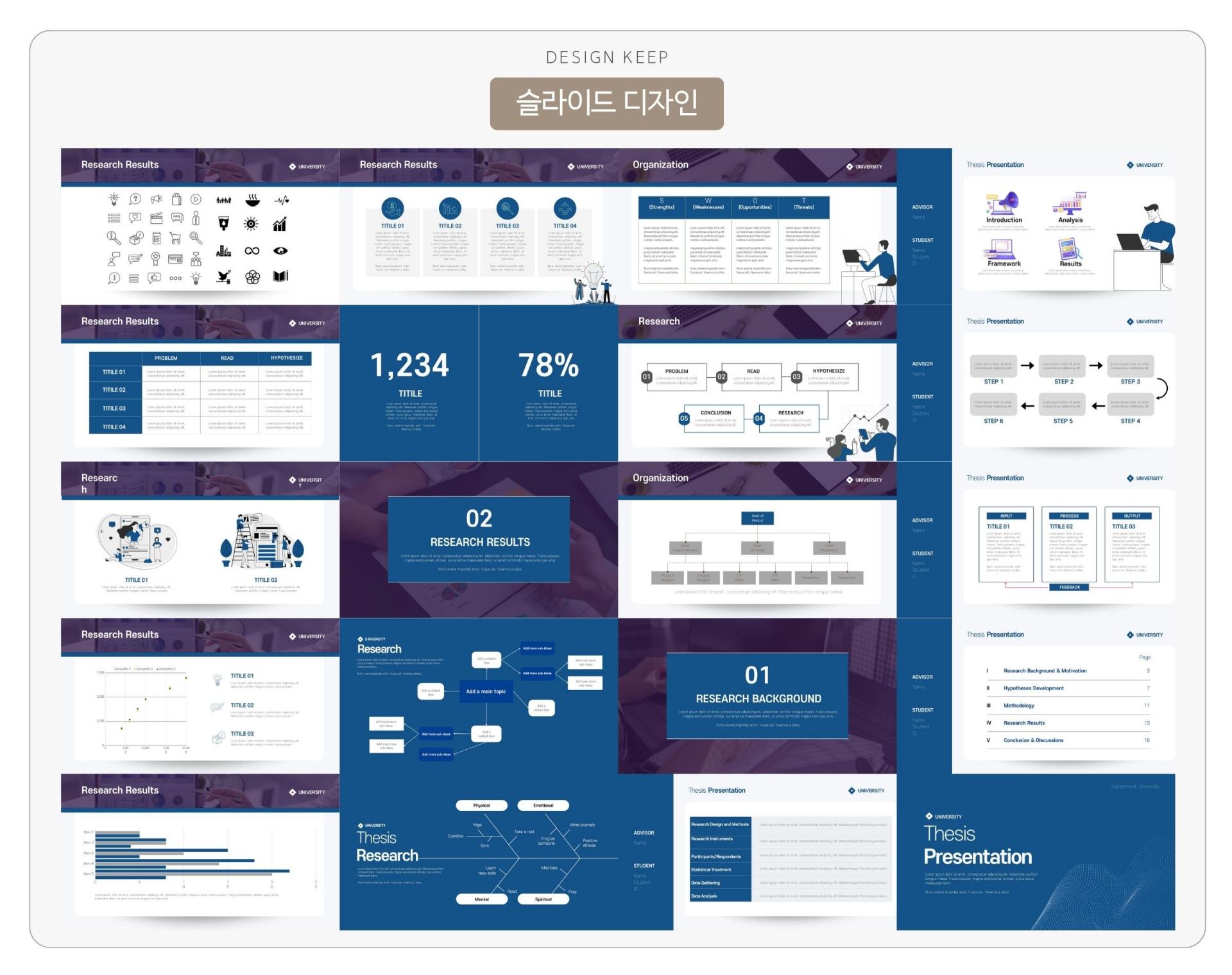 대학원 논문 발표 PPT 템플릿 양식 : PPT 템플릿 스토어 - 디자인킵