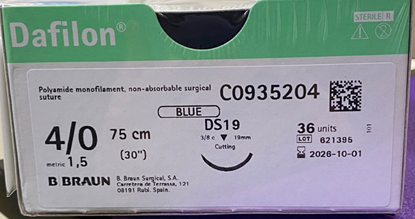 B.braun 비흡수성 봉합사 DAFILON BLUE 2/0, 3/0, 4/0(45cm,75cm2종류), : 에듀벳마켓