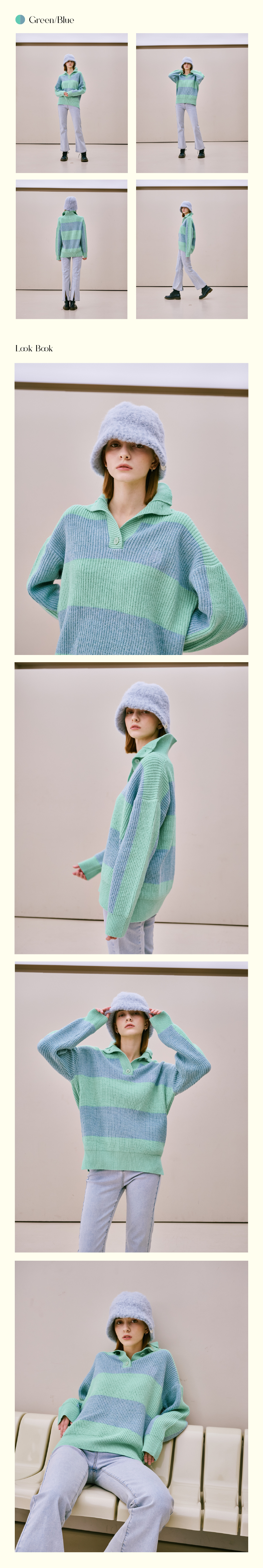 Stripe hachi knit (W) / 3 Colors : TETE | 테테