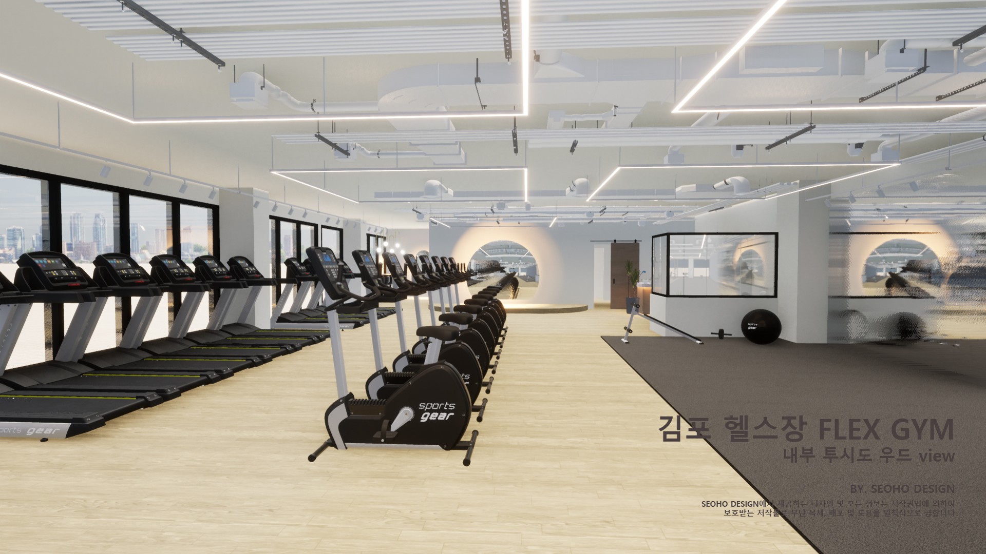 김포 헬스장 평면도 3D 작업 : 평면도3D작업
