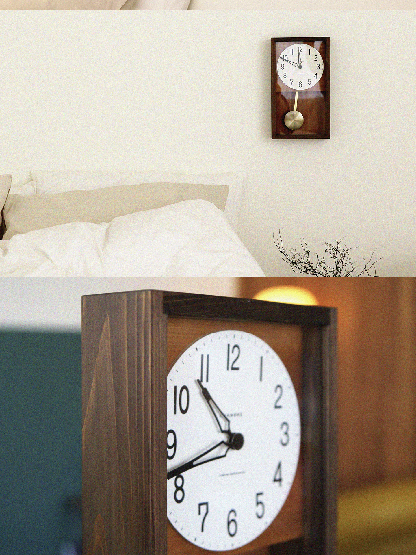 Hinoki Pendulum Clock (Brown) : moromoro (모로모로 오브제)