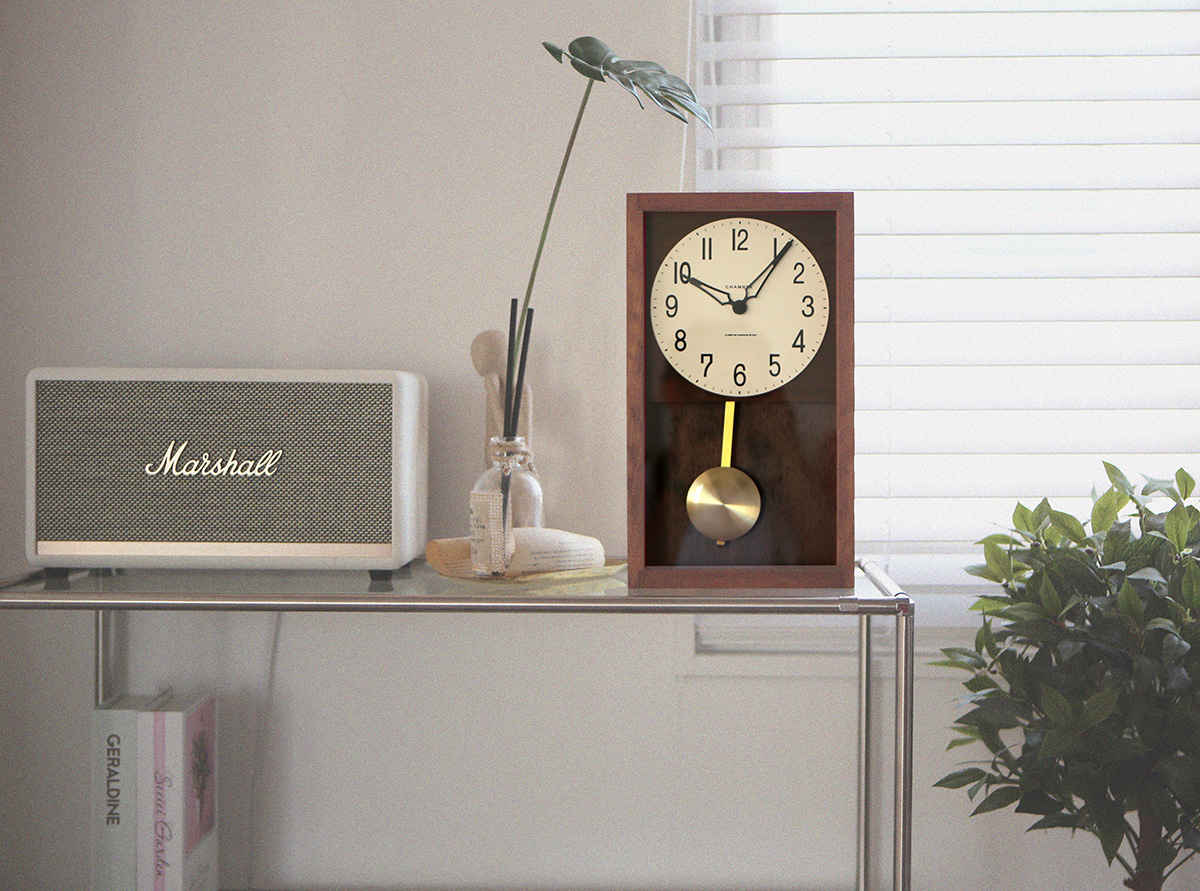 Hinoki Pendulum Clock (CafeBrown) : moromoro (모로모로 오브제)