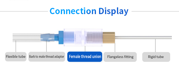 [Fitting] UNF Thread Low Pressure Union connector 유니온 커넥터 PP PTFE ...