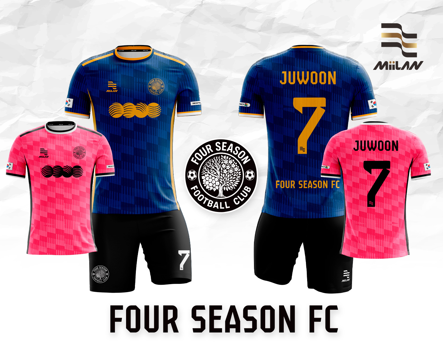 FOUR SEASON FC양면유니폼(C.50D실키밀란) : 밀란코리아