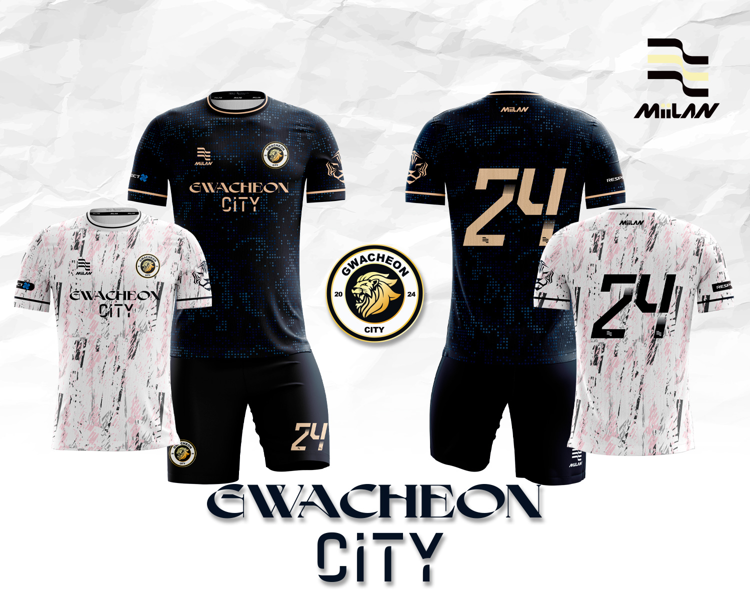 과천FC 양면유니폼(C.50D실키밀란) : 밀란코리아 축구팀들의 3d 목업 디자인 페이지