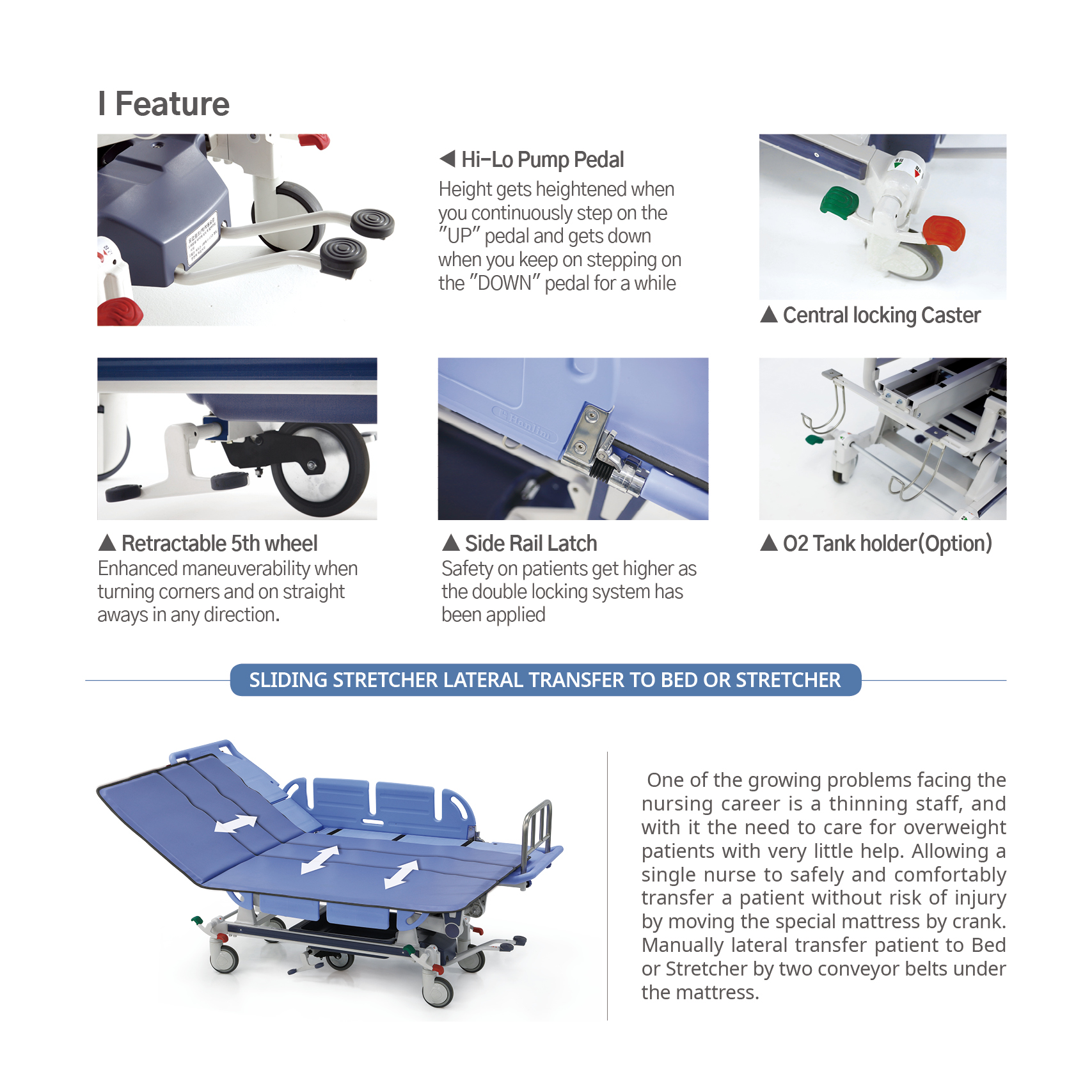 Sliding Stretcher Cart┃HL-SK-310-1 : |주|한림의료기