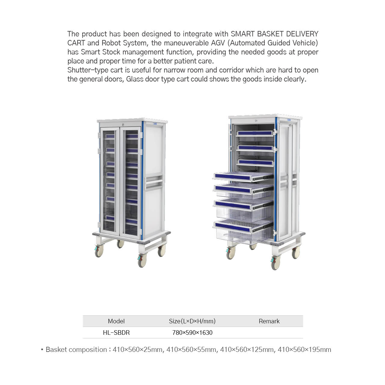 Smart Basket Delivery Cart (Door Type) : |주|한림의료기