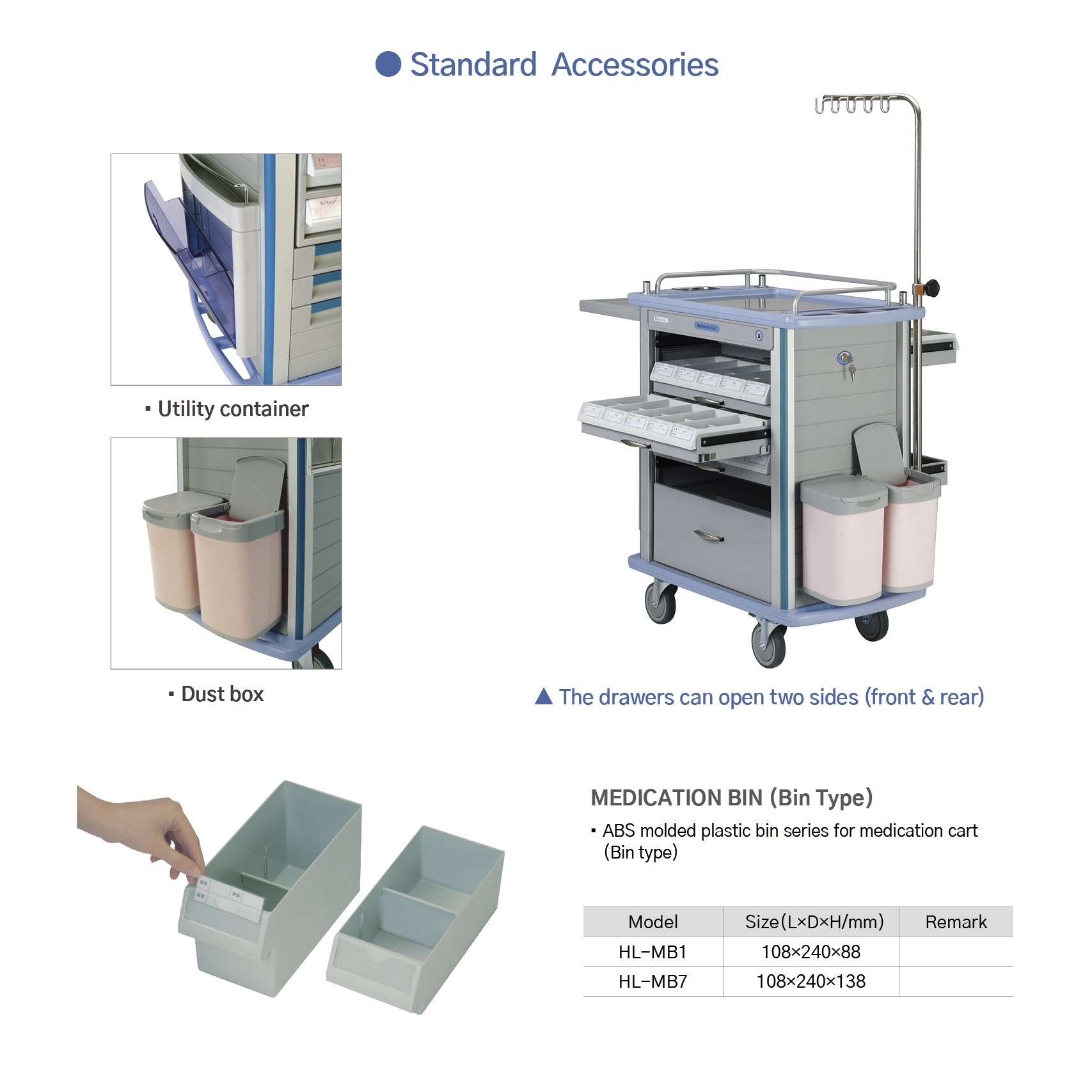 Medication Cart (Bin Type) : |주|한림의료기