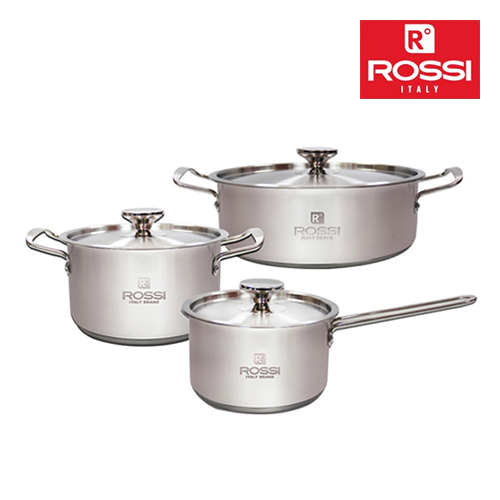 [ROSSI] 로시 프리모 IH 스텐 냄비 3종 (편수18cm+양수20cm+전골26cm) : 쿠쿠 렌탈 디럭스사은품