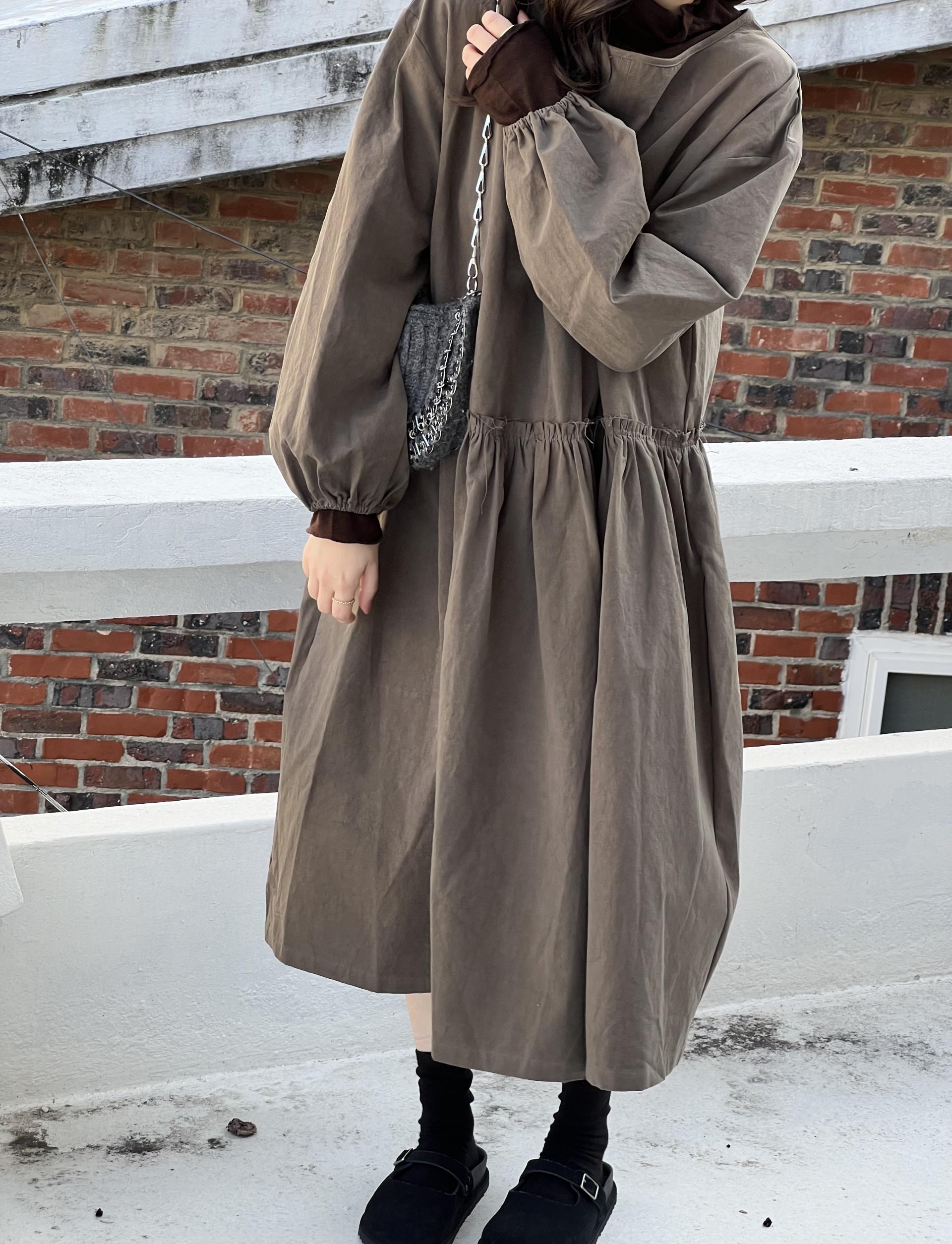 glaze dress (brown&blue grey) : nutt