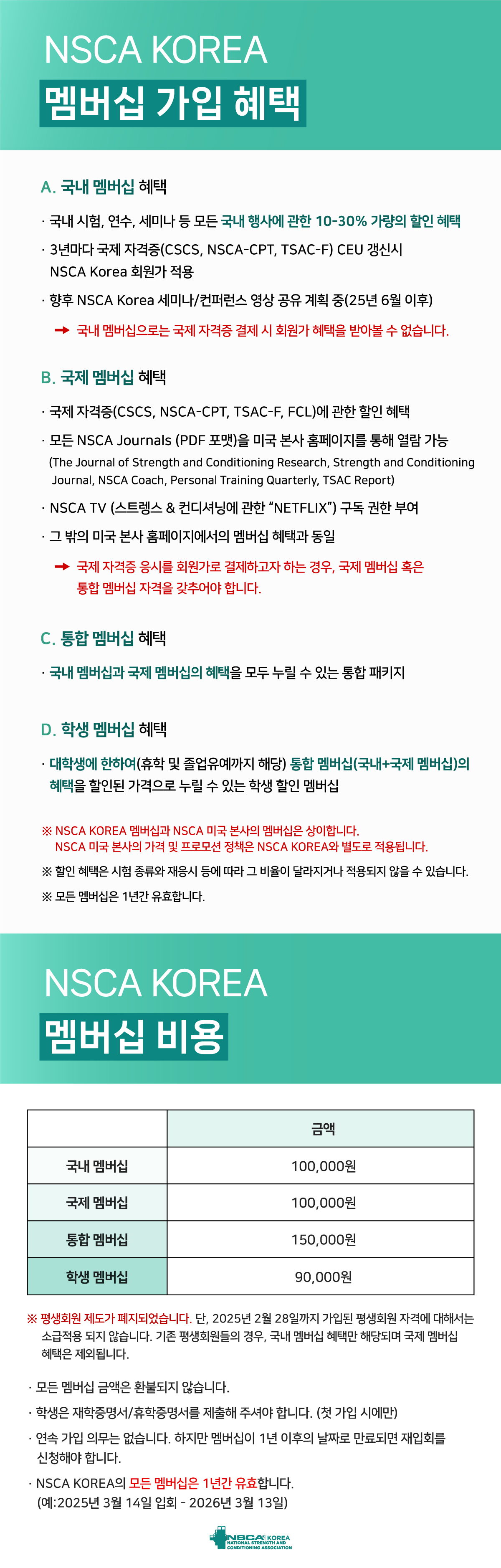 [국내] NSCA KOREA 멤버십 : NSCA KOREA