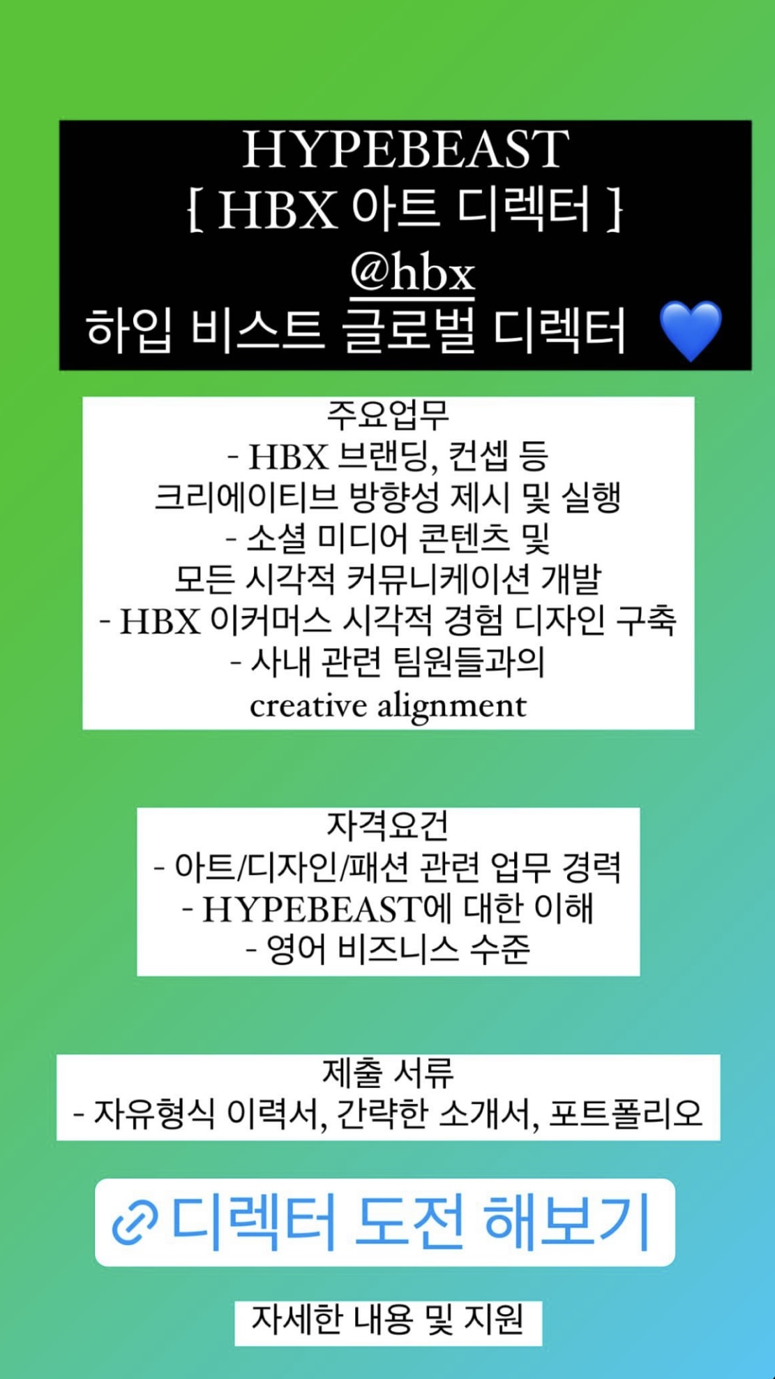 2022년 HYPEBEAST [HBX 아트 디렉터] 채용공고 : 데일리패션뉴스 - dafanew