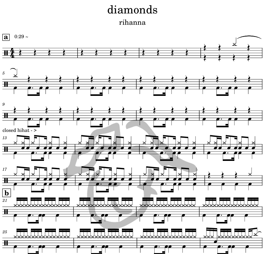 rihanna - diamonds Sheet Music by 은규네스튜디오