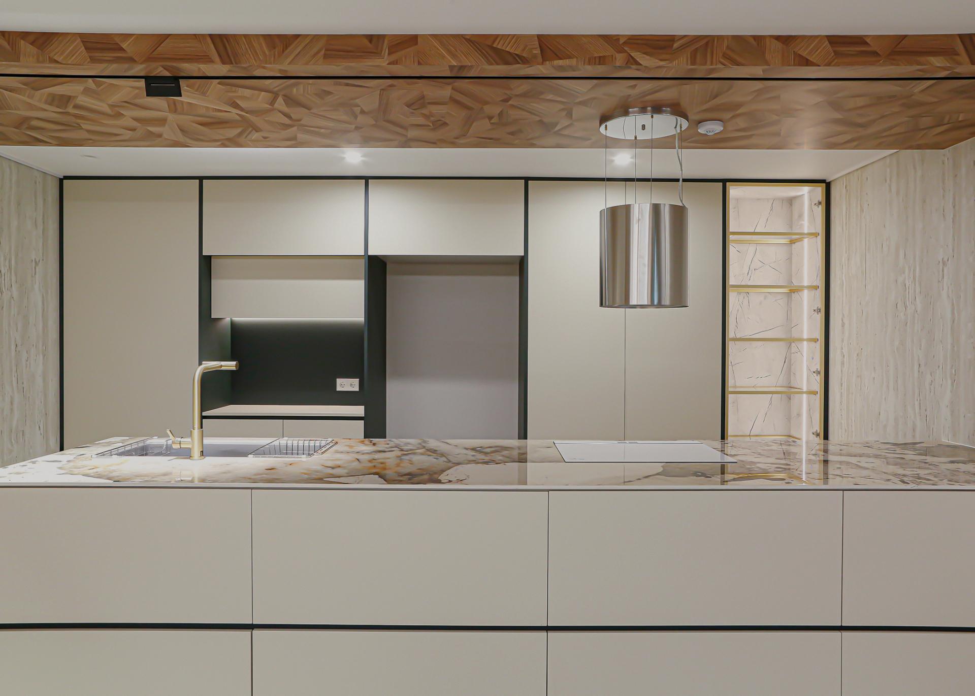 [MWB] 트라버틴 화이트&싱귤러 월넛 - 주방인테리어 : project