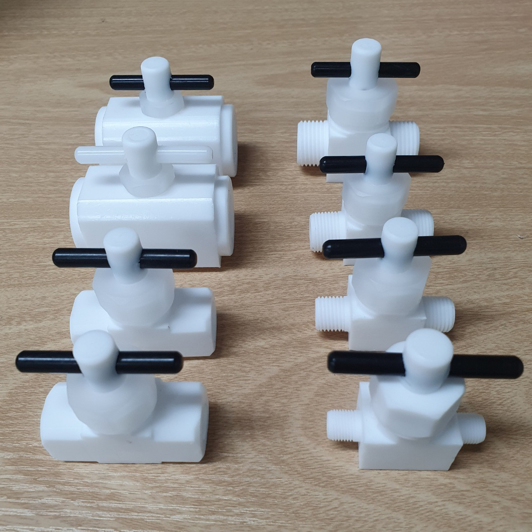 [Fitting]PTFE 테프론 2-way 밸브 Tap 타입 아답터 [파이프 테플론 teflon 볼밸브] ballvalve ...