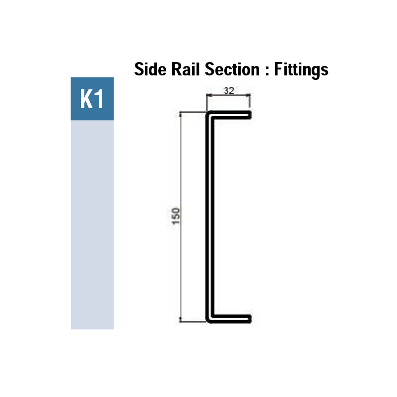 Clinching Ladder Type Section (Side Rail) - K1 : ㈜서한공업-제품소개- 케이블트레이-Ladder Type&Solid Bottom Type