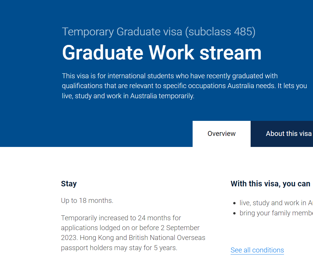 [호주 영주권] 호주 485 졸업생 임시 비자 Graduate Work Stream 9월 3일부터 18개월 (ft. 요리사 ...