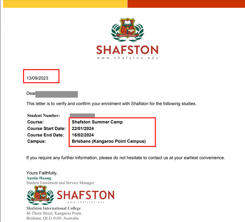 [입학 허가] - 변O주 Shafton International College 초등학생 영어캠프 : 엑스퍼트 유학이민