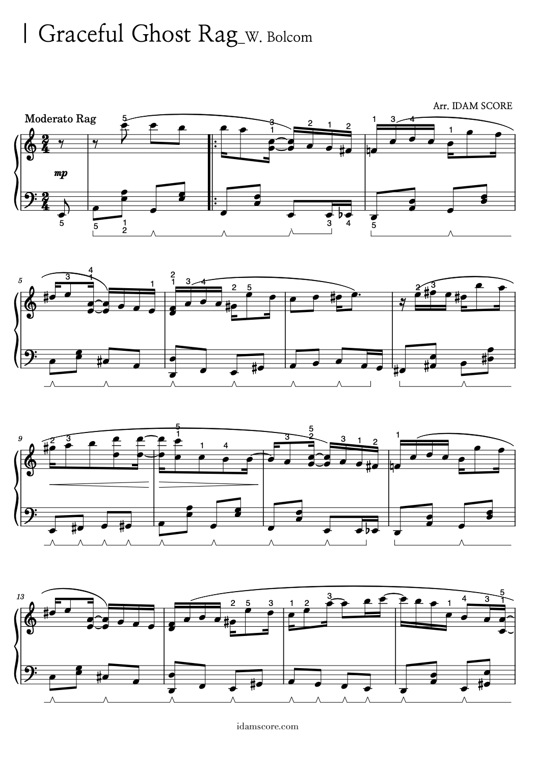 Graceful Ghost Rag : 이담악보