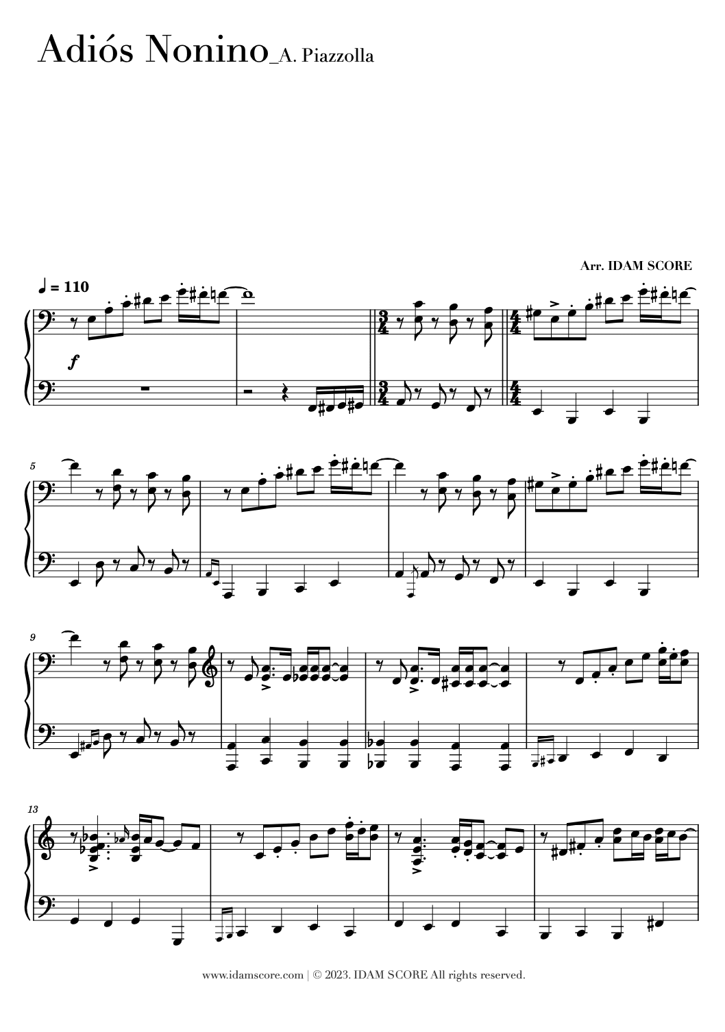 Adiós Nonino : EN_IDAM SCORE