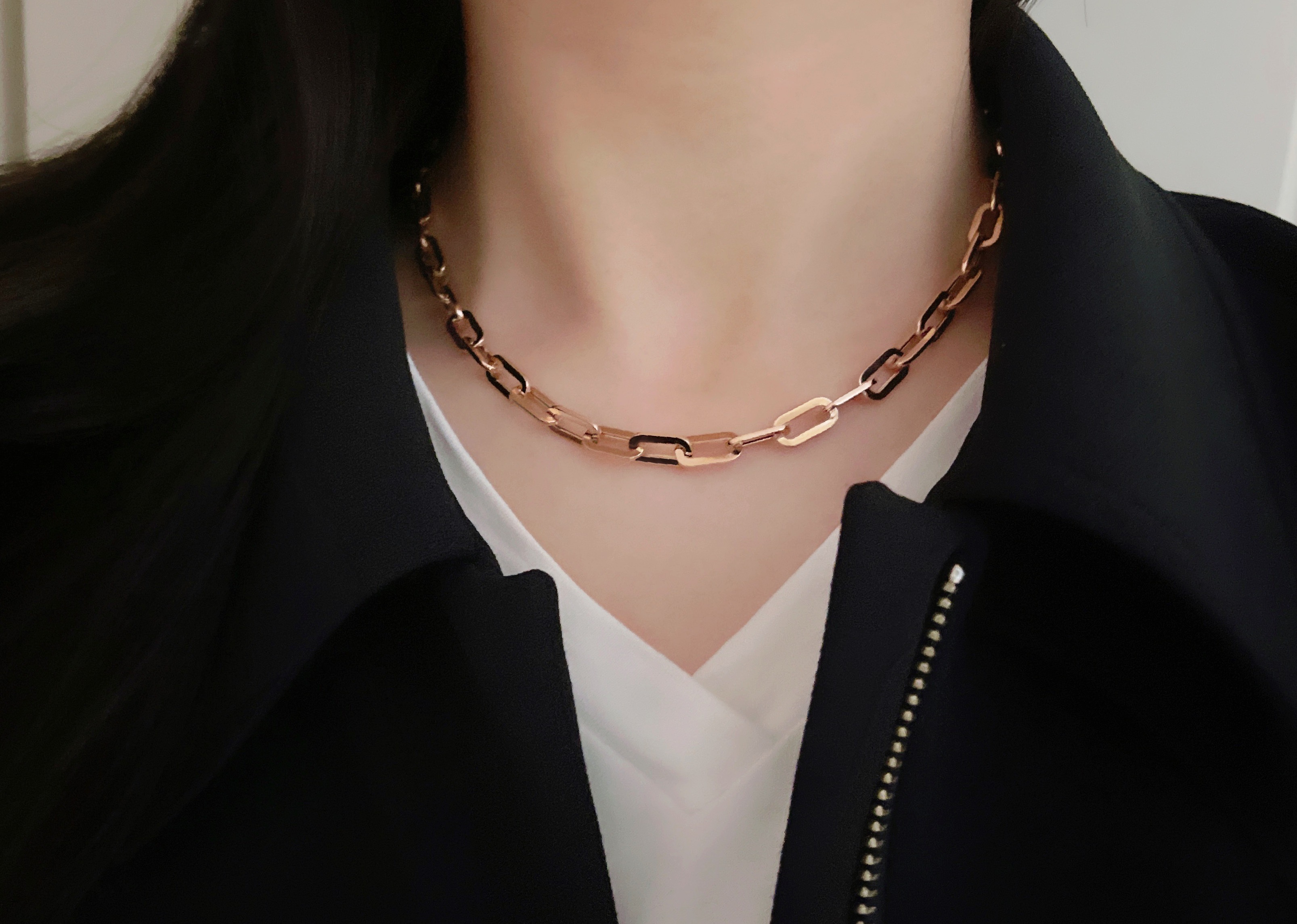 심플 할로우 체인 목걸이 - MD : 어메종 Aumaison | 매일 착용하는 클래식 & 프리미엄 주얼리