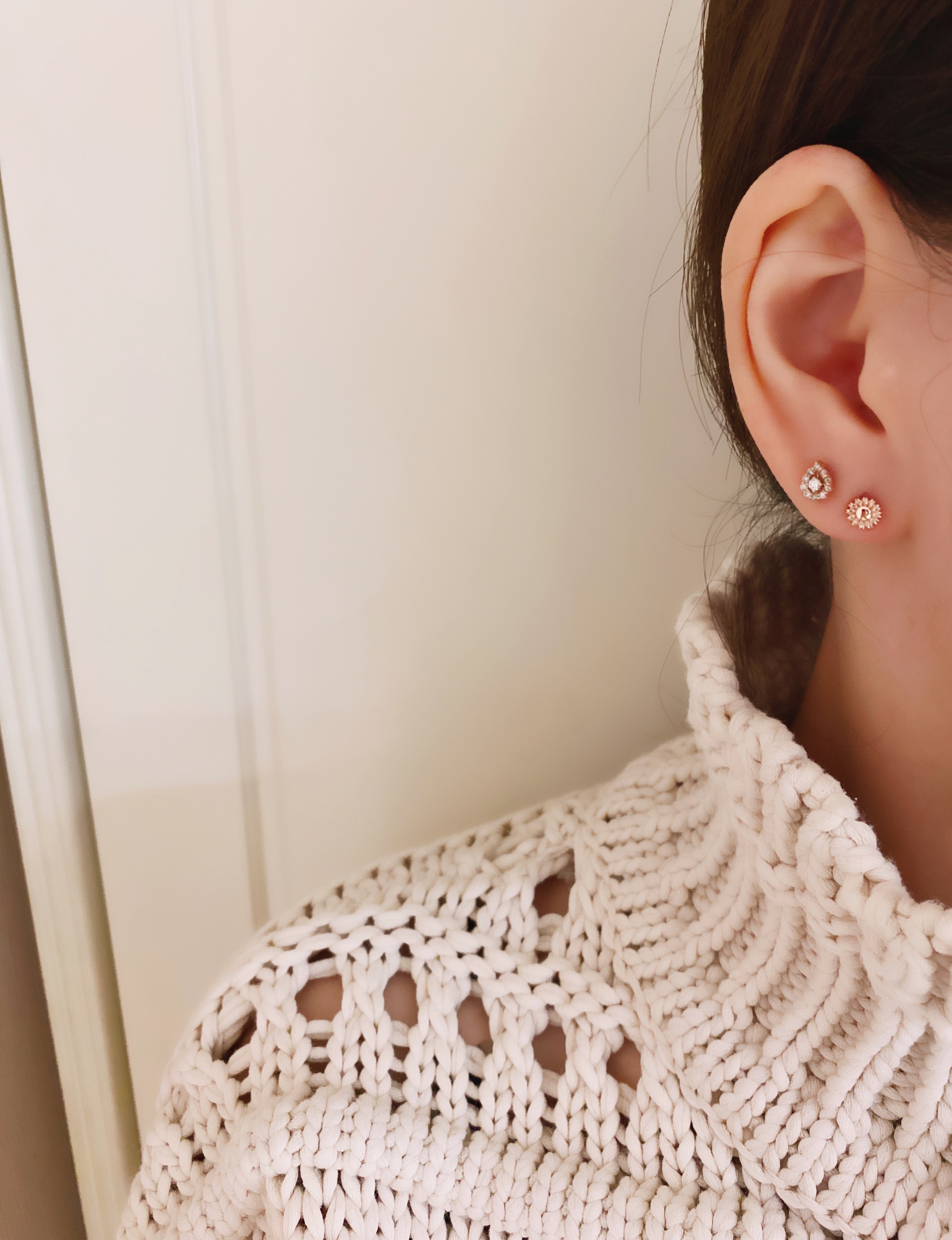 꼬냑다이아 피어싱 - 물방울 : 어메종 Aumaison | 매일 착용하는 클래식 & 프리미엄 주얼리