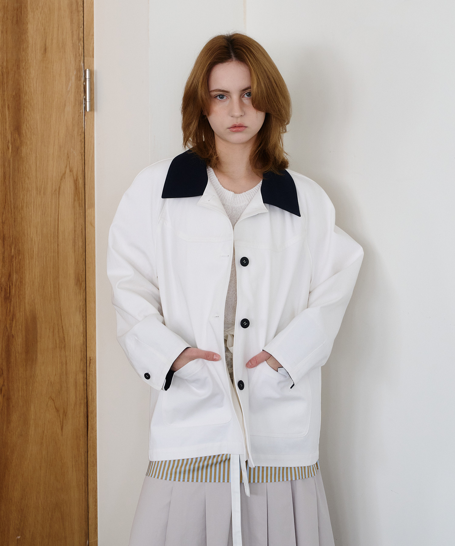 [RANDOMNOISE] [주문제작] Western Work Jacket(White) - RANDOMNOISE | 리켓