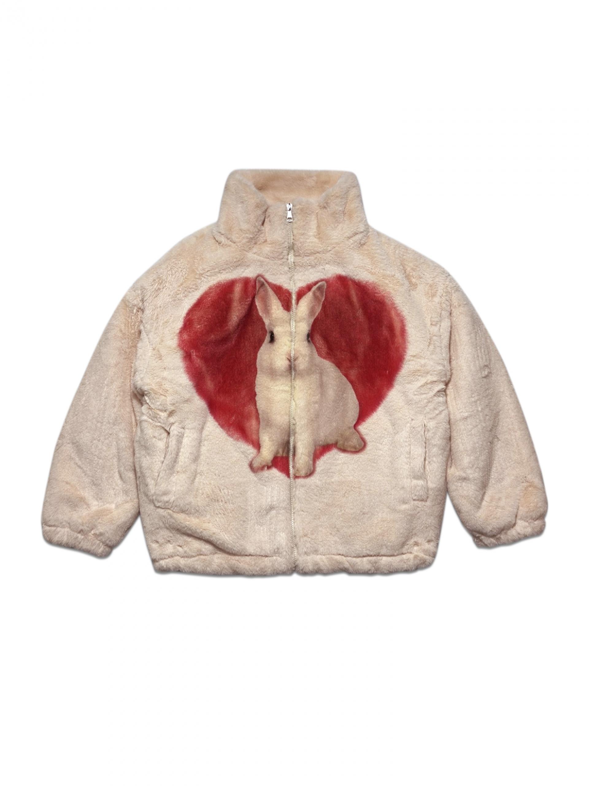 Rabbit Heart Fur Jacket BEIGE Ver.2 : KATER | GLOBAL
