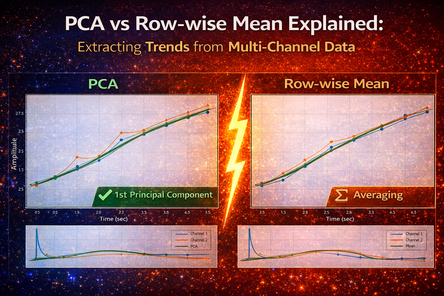 PCA vs Row-wise Mean Explained: Extracting Trends from Multi-Channel ...