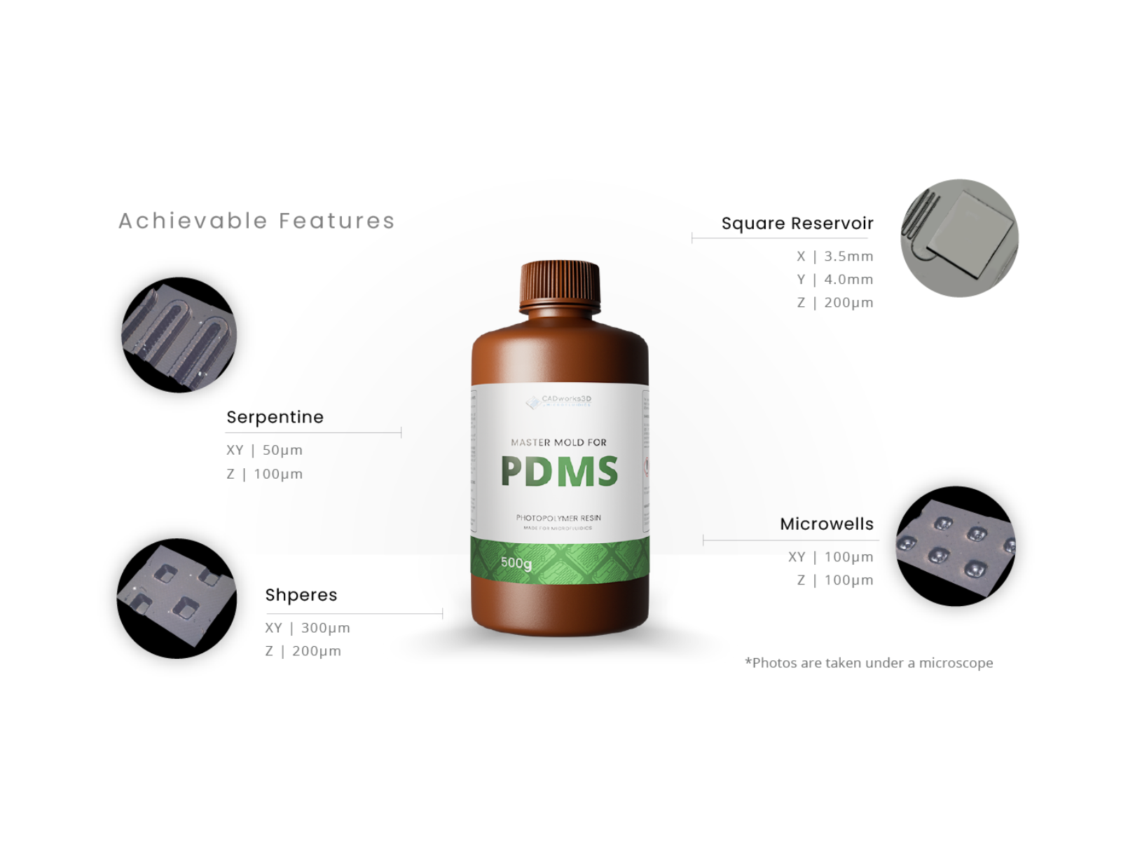 CADworks3D l Rapid HD Resin for PDMS Device (500g)