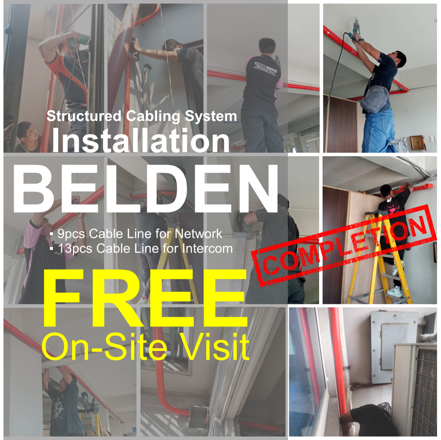 Installation of Belden Cat6 UTP Cable for 22pcs Network and Intercom in ...