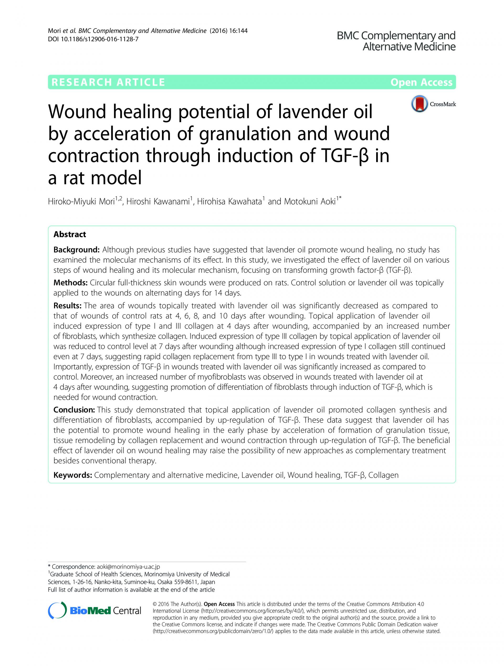Lavender Oil's Role in Wound Healing Through TGF-β Induction: A Study ...