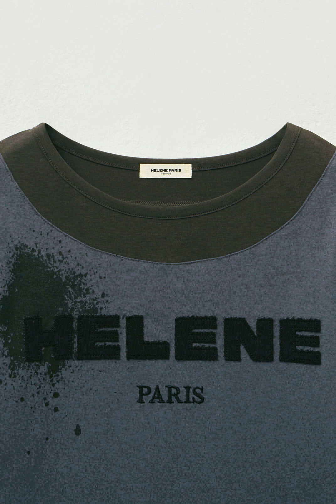 [HELENE PARIS] 헬레네 아플리케 레이어드 롱 슬리브 [스톤 그레이] - HELENE PARIS | 리켓