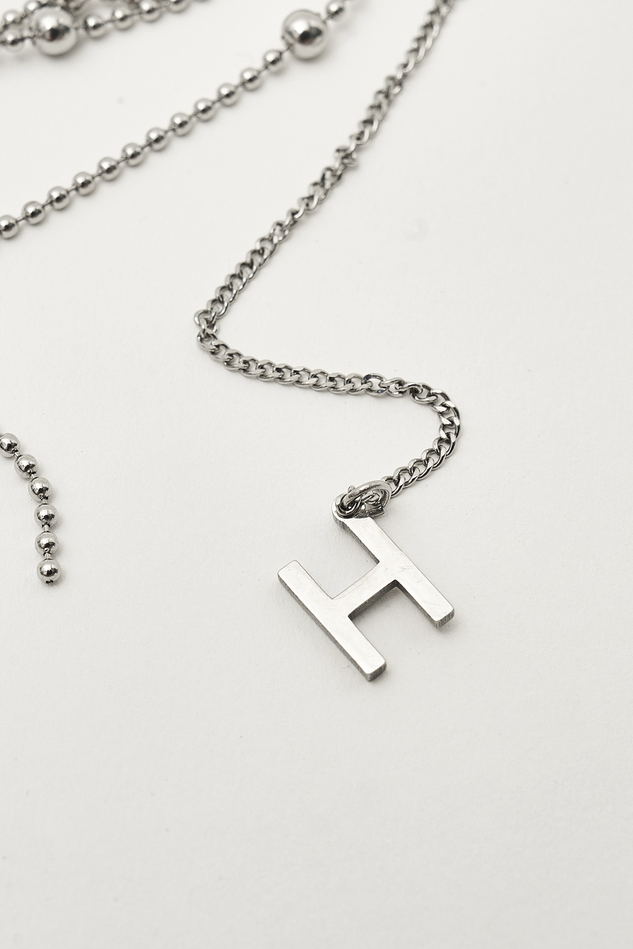 [HELENE PARIS] 피어 체인 레이어드 넥 레이스 [실버] - HELENE PARIS | 리켓