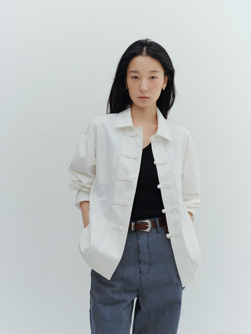 [Exclusive] Hickory Railroad Pants (Navy Stripe) : ISHII
