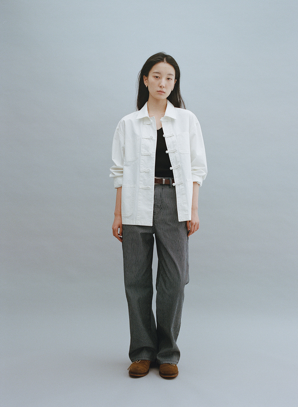 [Exclusive] Hickory Railroad Pants (Navy Stripe) : ISHII